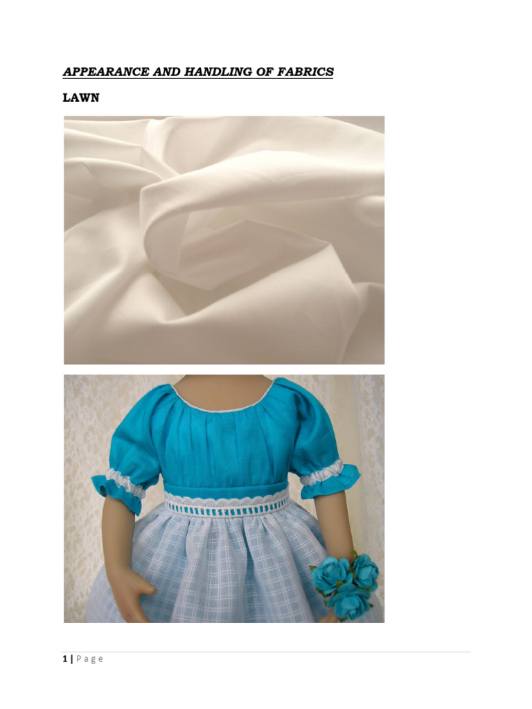 Types and Characteristics of Cotton Fabrics | PDF | Textiles | Yarn