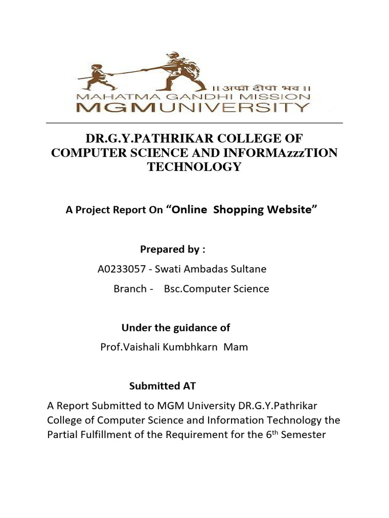 Online Shopping Website Project Report | PDF | Websites | Html