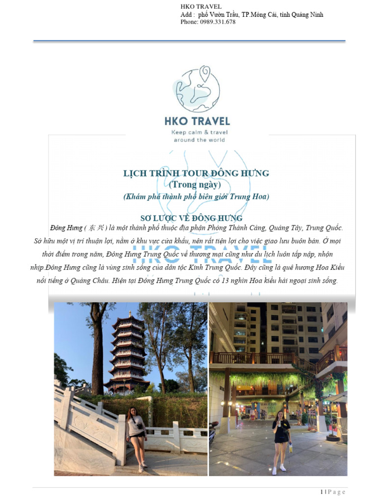 HKO Travel - Lịch Trình Trong Ngày | PDF