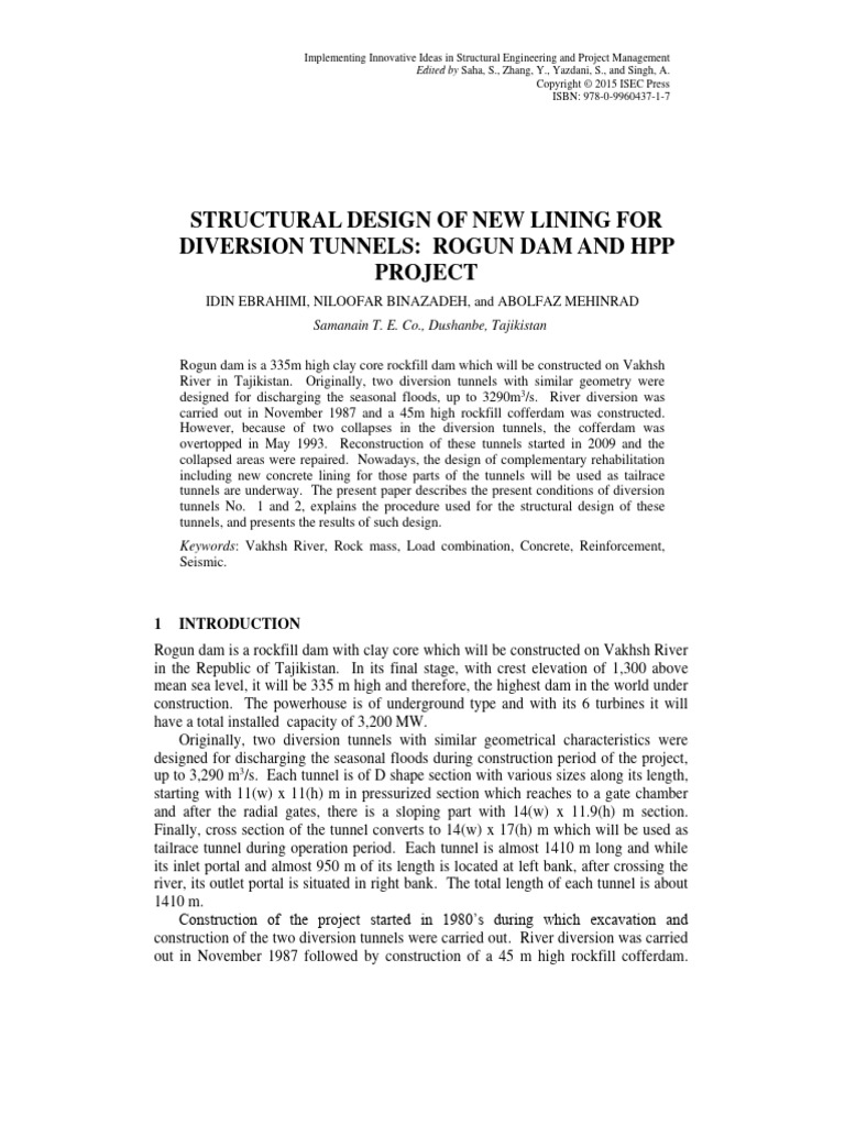 Structural Design of New Lining For | PDF | Strength Of Materials ...