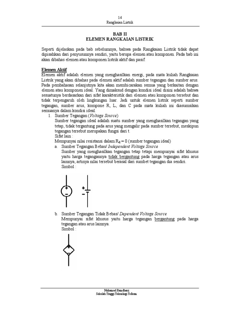 Elemen Aktif dan Pasif dalam Rangkaian Listrik | PDF