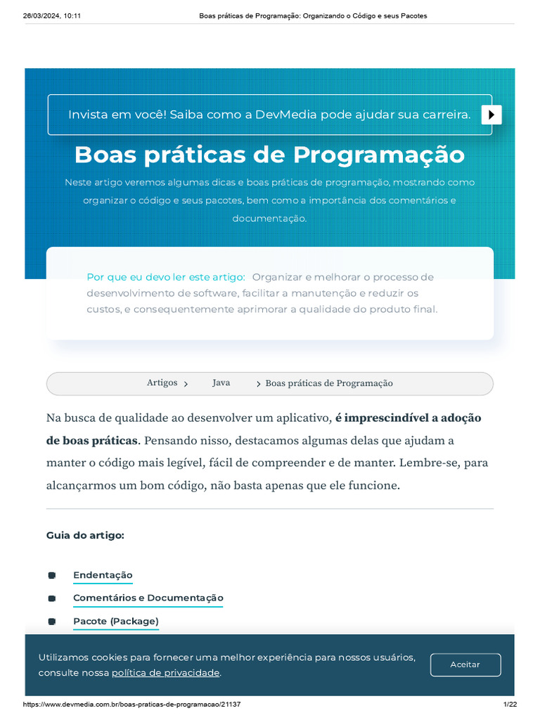 Boas Práticas de Programação - Organizando o Código e Seus Pacotes ...