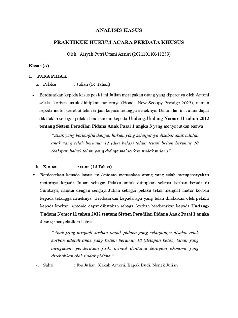 Analisis Kasus Hukum Acara Pidana | PDF