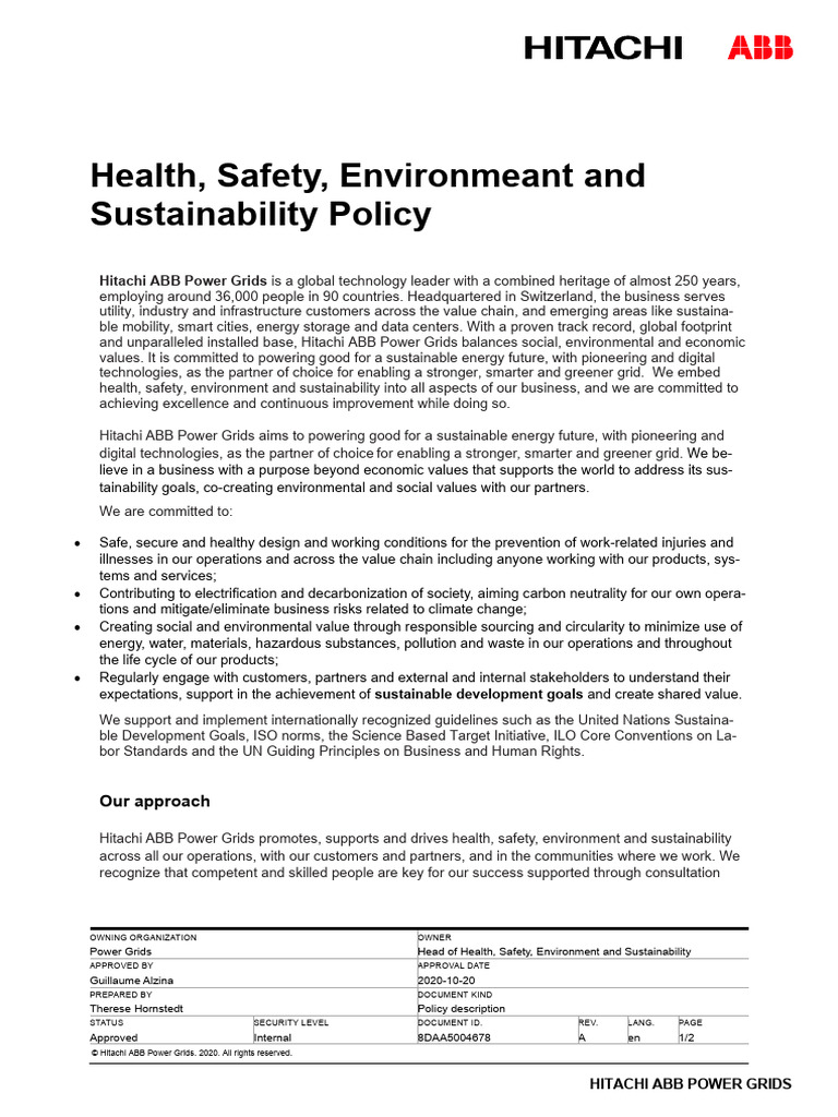 8daa5004678 en Sa A 01 Hse and Sustainability Policy en | PDF ...