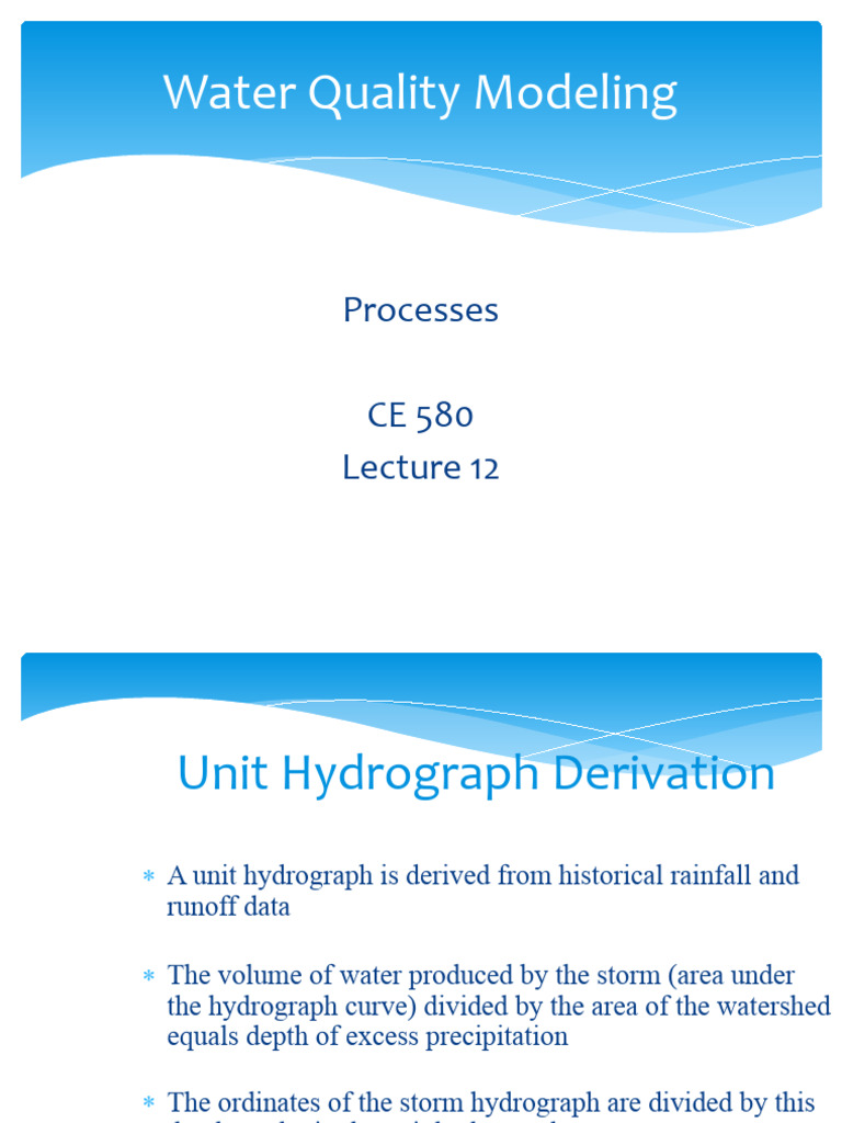 CE-580-Lecture 12_Aug 29 2022 - Water Qual Modeling | PDF