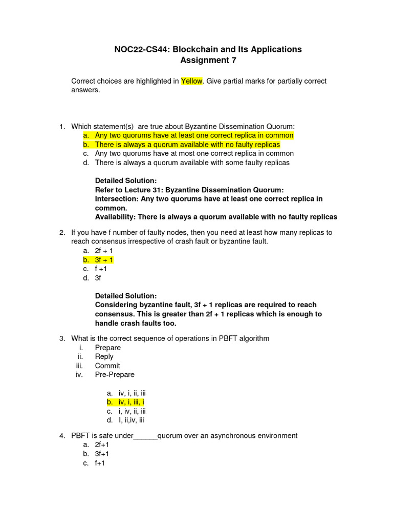 Blockchain Applications and Concepts Quiz | PDF | Information ...