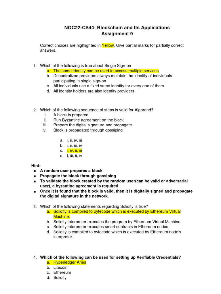 Assignment 9 Solution | Download Free PDF | Applications Of Cryptography | Computer Science