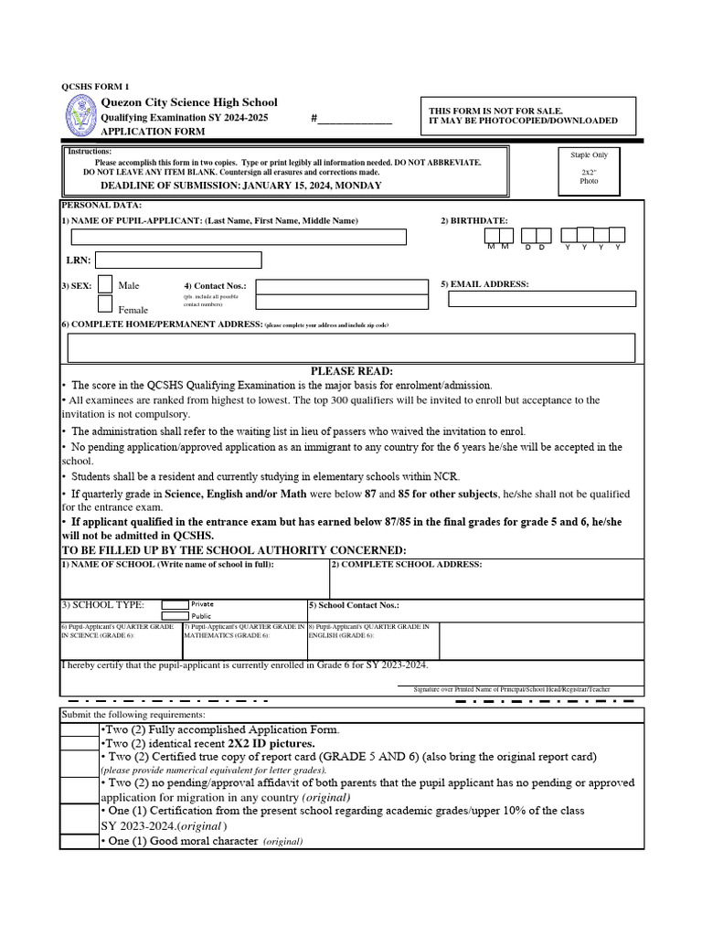 Application Form 2024 2025 | PDF | Educational Stages