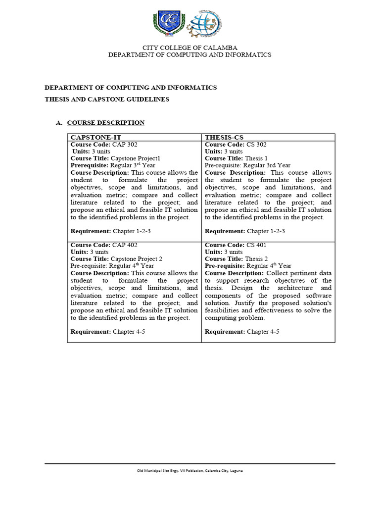 Thesis and Capstone Guidelines for IT | PDF | Computer Science ...
