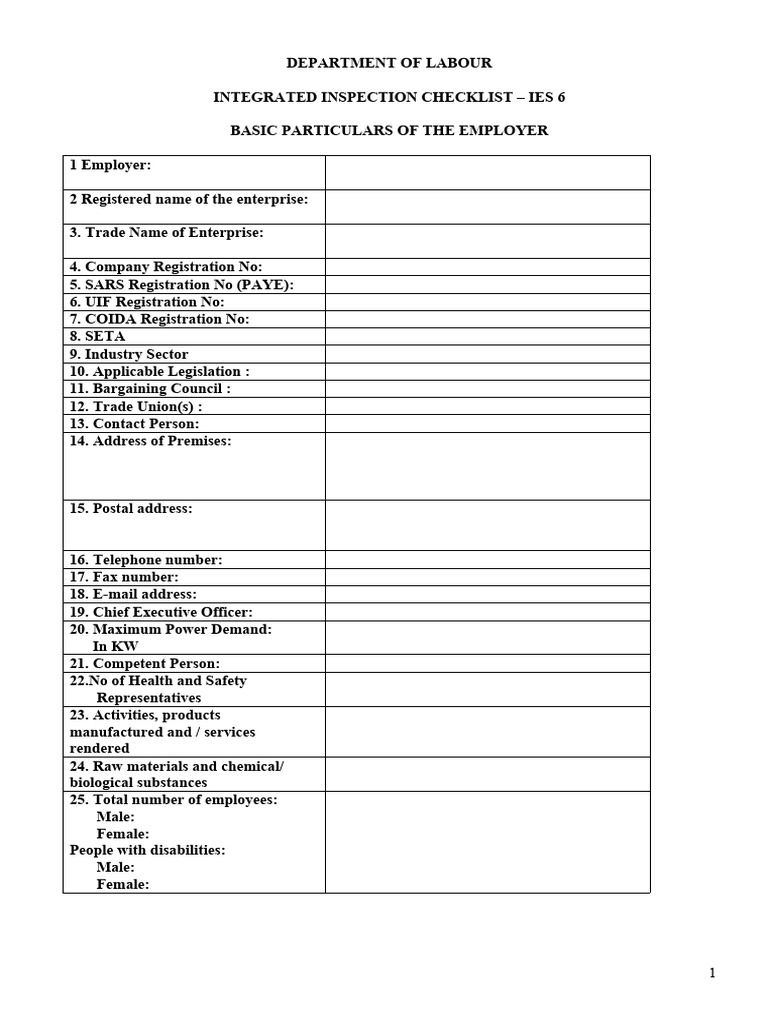 71 - Intergrated-Checklist - Docx Version 1 | PDF | Overtime | Shift Work