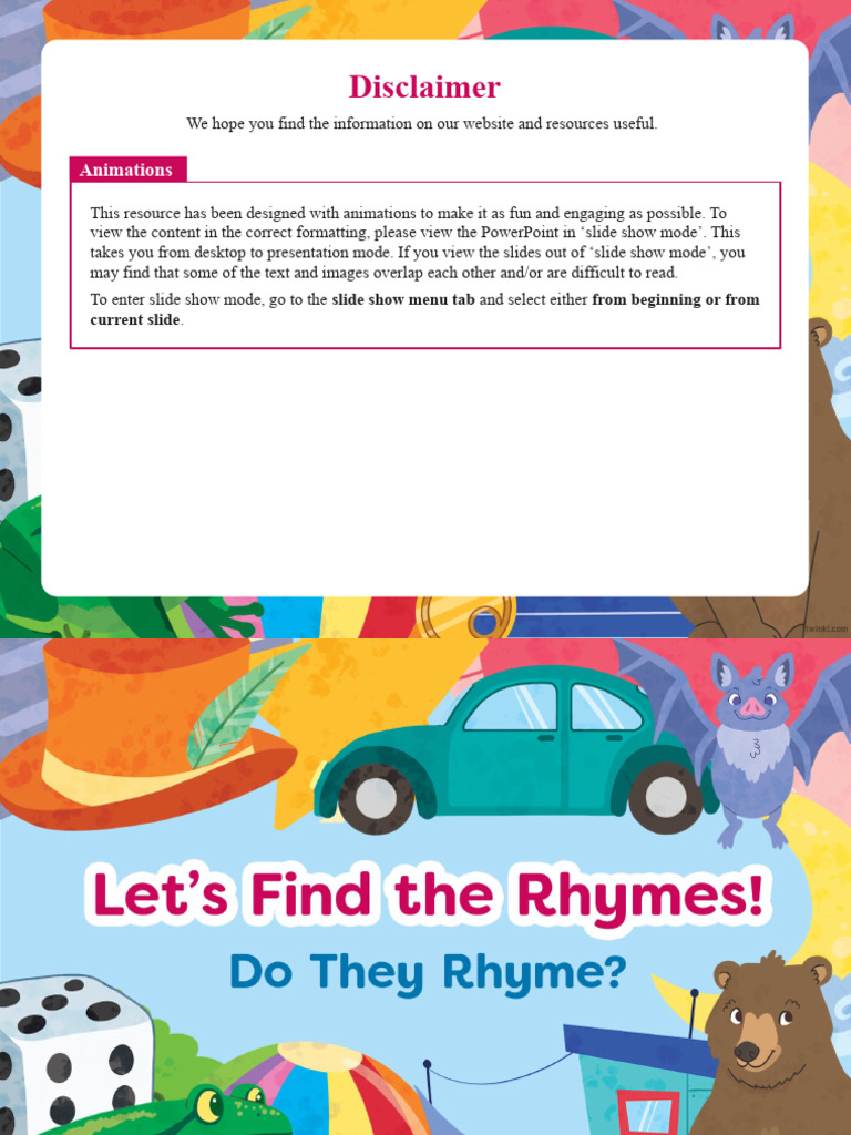 T e 1664898996 Do They Rhyme Rhyming Words Powerpoint Game Ver 1 | PDF ...