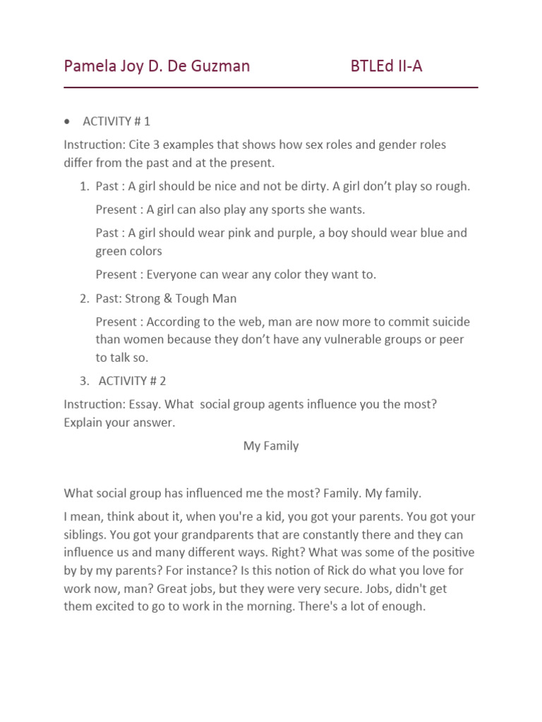 Sex And Gender Roles Pdf