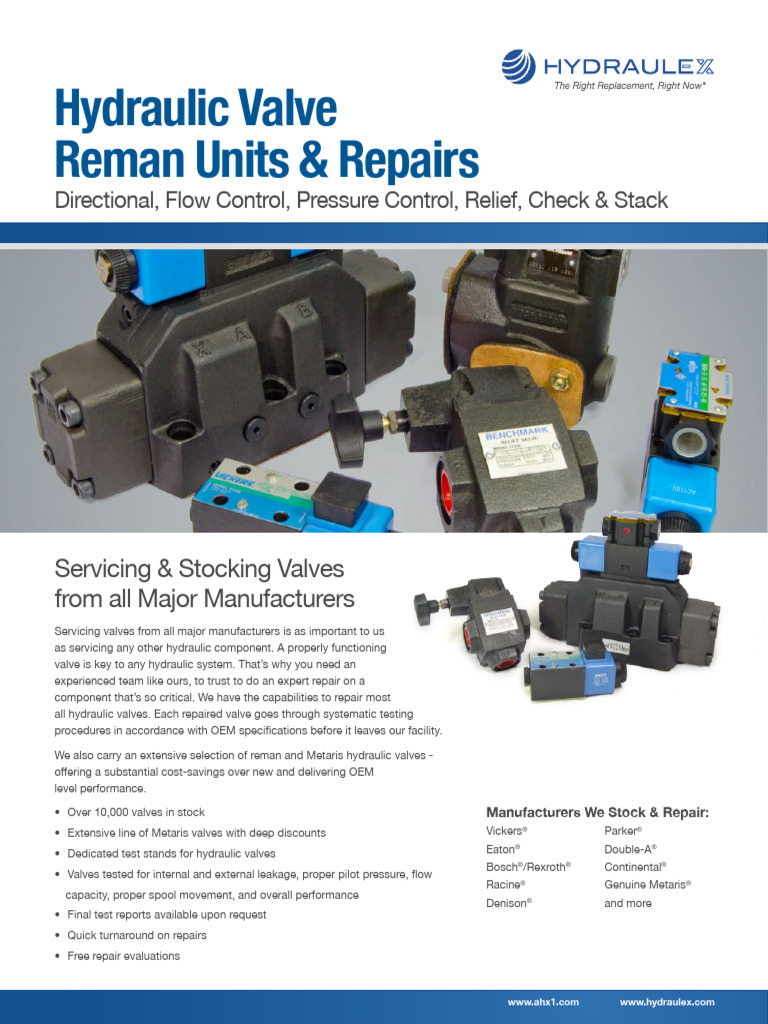 HG Hydraulic Valves Cut-Sheet Web | PDF | Valve | Mechanical Engineering