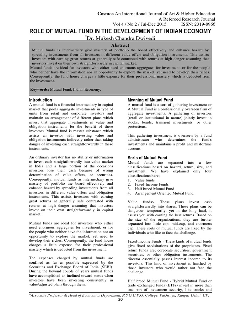 8 DR Mukesh | PDF | Investing | Mutual Funds