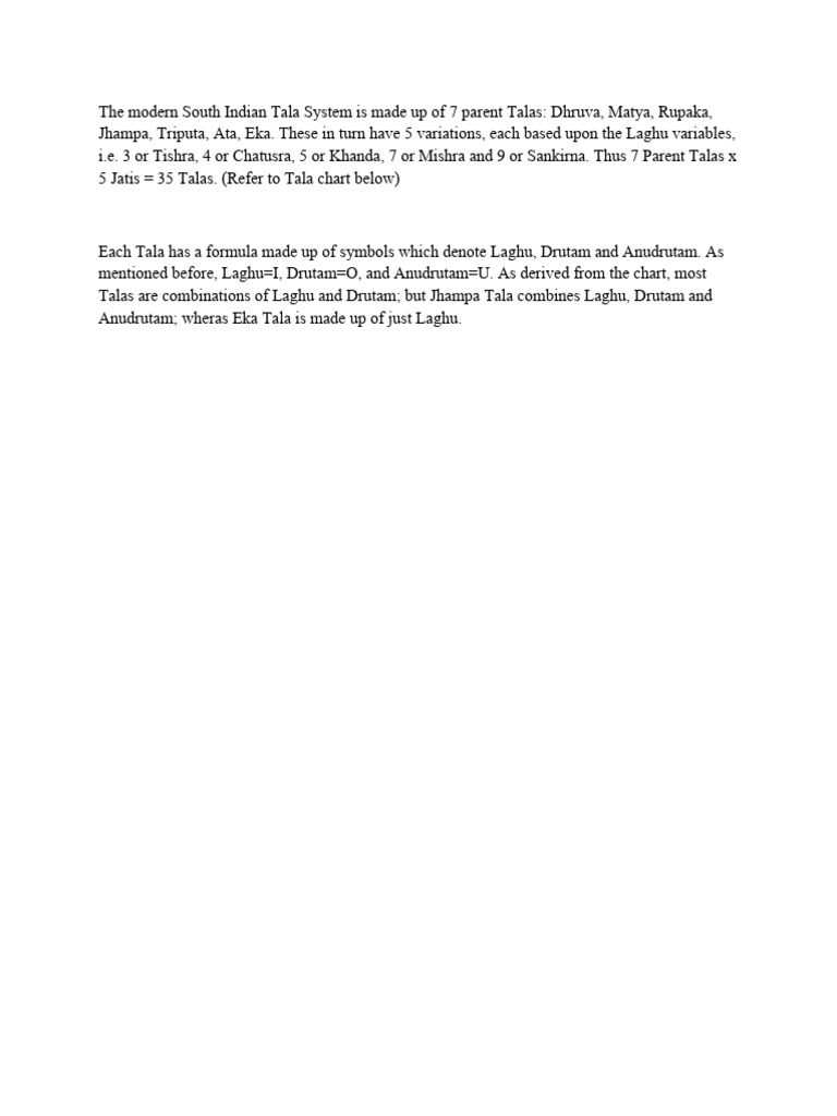 South Indian Tala System Explained | PDF | Language Arts & Discipline ...