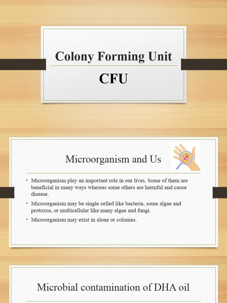 Colony Forming Unit | PDF | Colony Forming Unit | Microorganism
