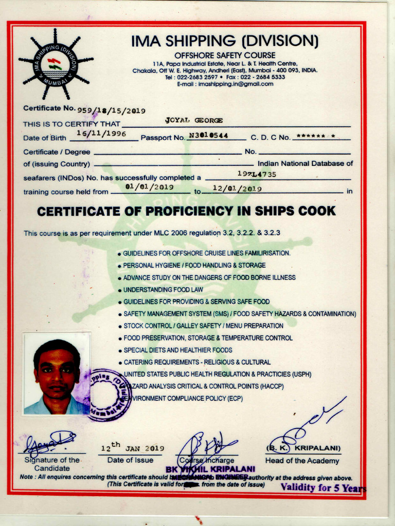 Proficiency in Ships Cook | PDF