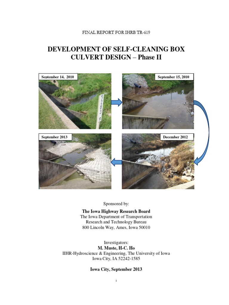Iowa DOT UnivIowa TR-619 Self Cleaning Box Culvert Final | Download ...