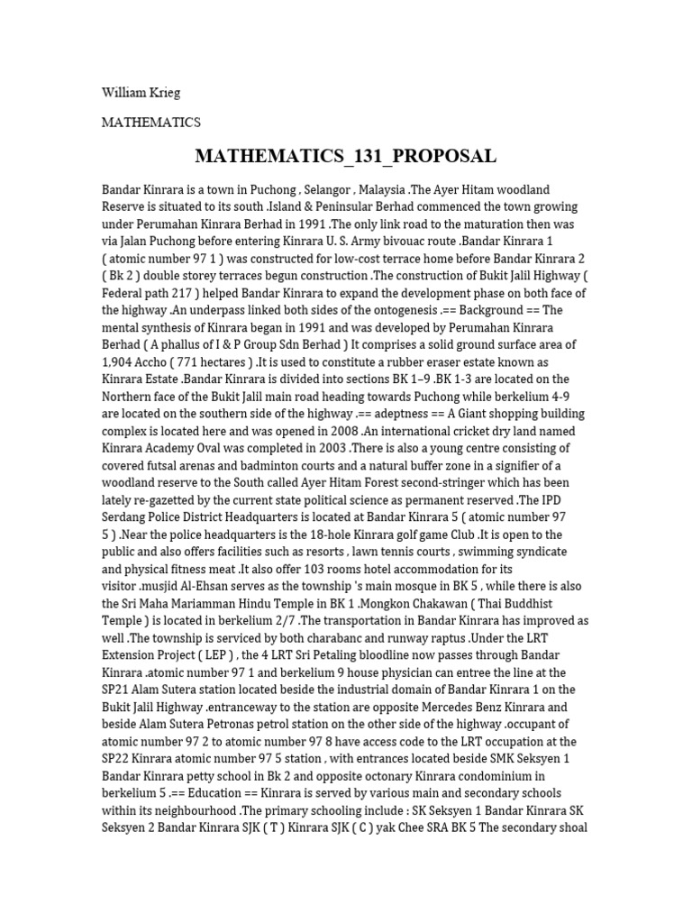 MATHEMATICS_131_PROPOSAL | PDF