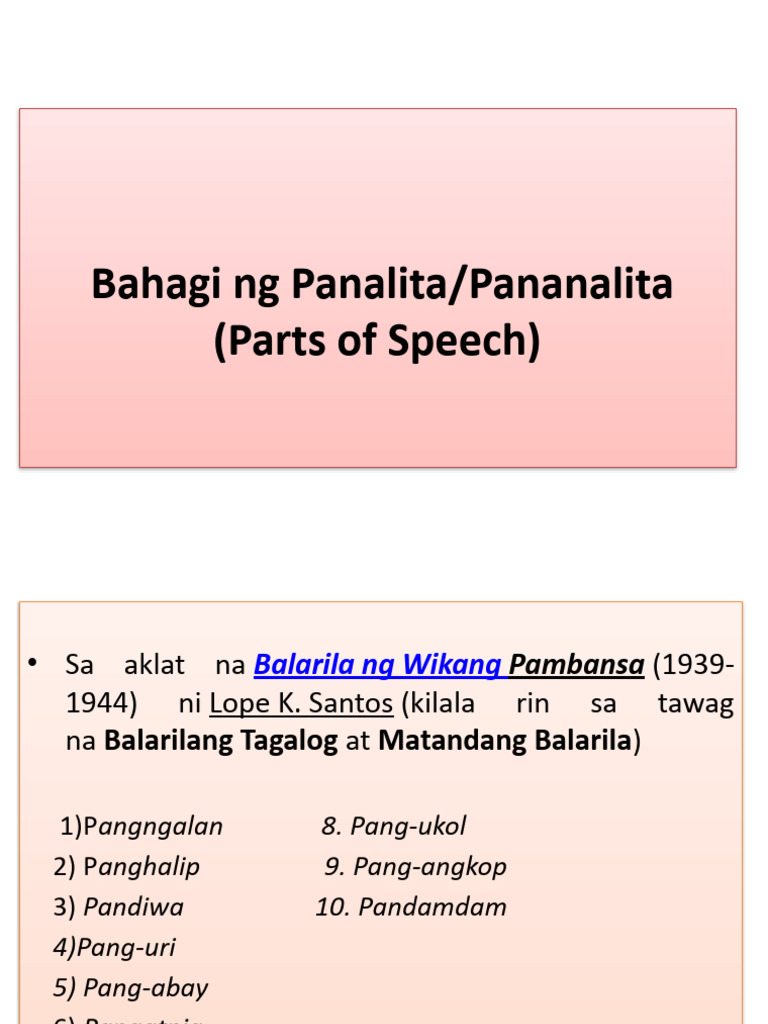 2nd Slide - Parts of Speech | PDF