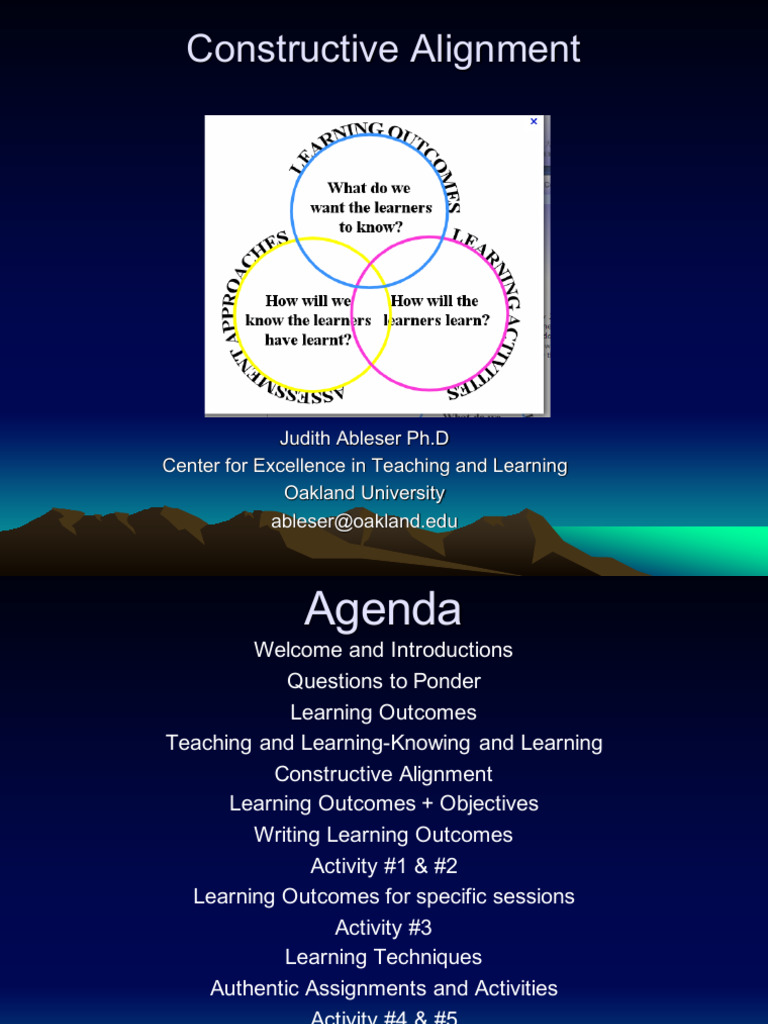 Constructive Alignment WRKSHP Ableser Sept 2016 | PDF | Educational ...