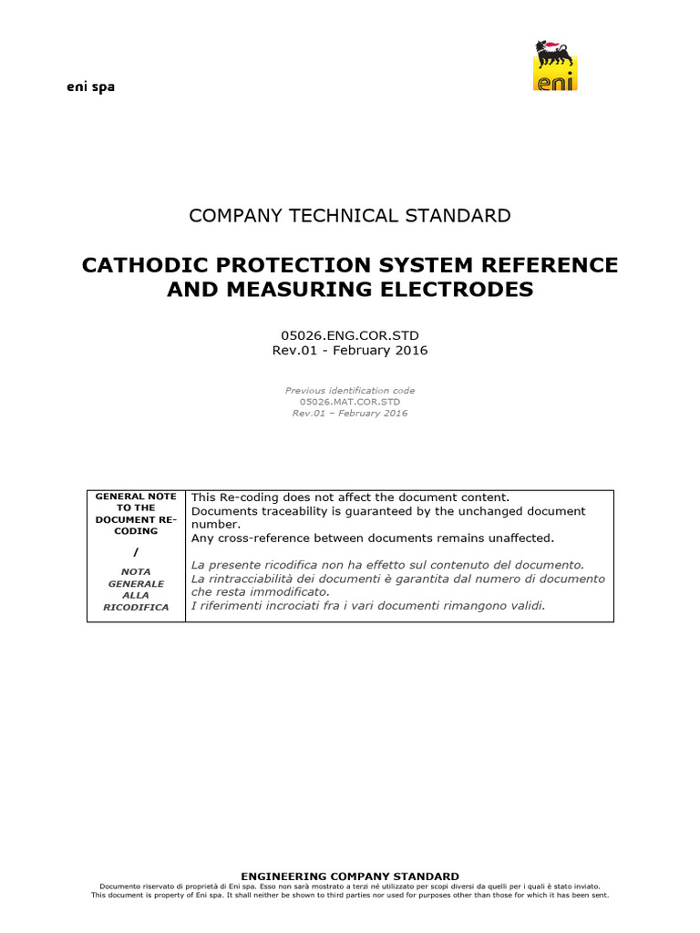 05026e01 Cathodic Protection System Reference and Measuring Electrodes ...