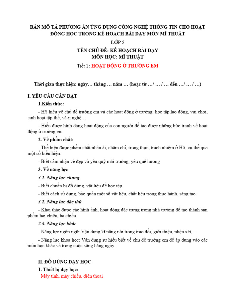 Bai Tap Cuoi Khoa Module 9 Mon Mi Thuat Tieu Hoc | PDF