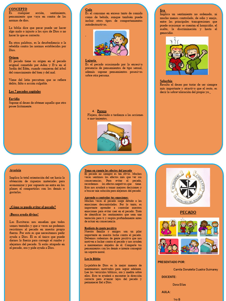 Triptico Pecado | PDF | Pecado | Siete pecados capitales