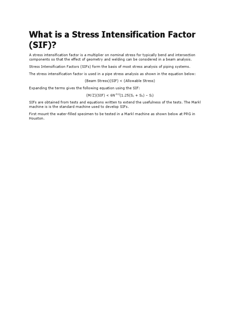 What Is A Stress Intensification Factor | PDF | Stress (Mechanics ... What Is A Stress Intensification Factor | PDF | Stress (Mechanics ...