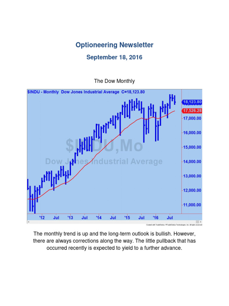Optioneering Newsletter Sep 18 | PDF | Option (Finance) | Market Trend