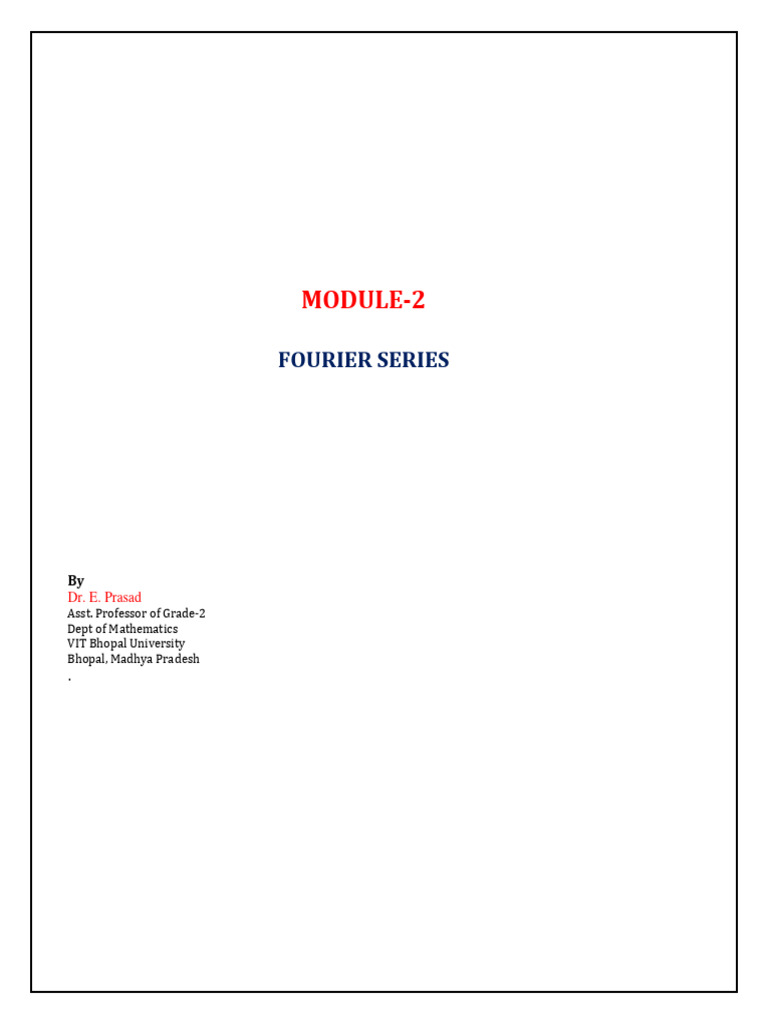 Fourier Series Notes | PDF