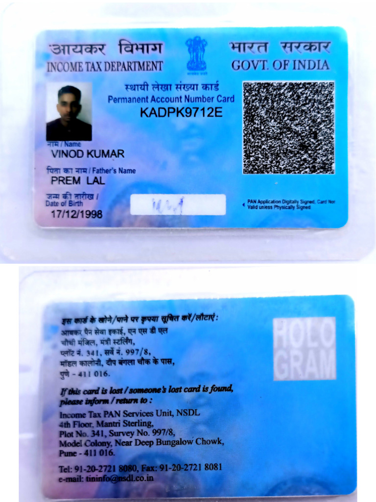 Pan Card Vinod 2 | PDF