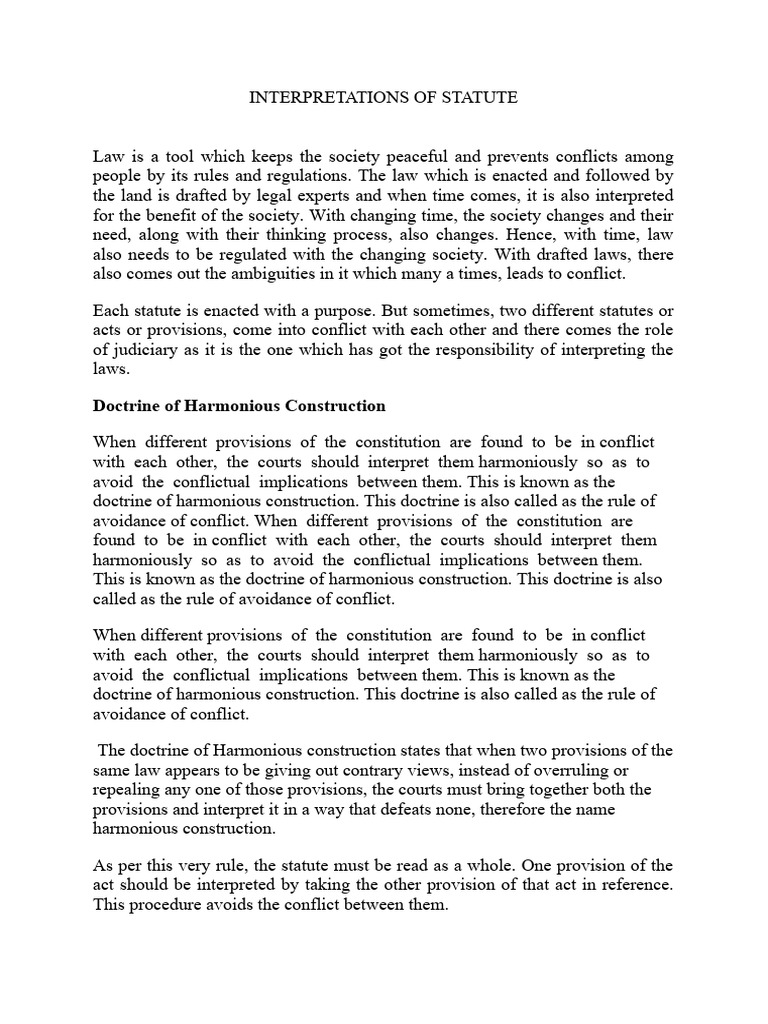 Interpretations - of - Statute (1) 2 | PDF | Statutory Interpretation | Constitution