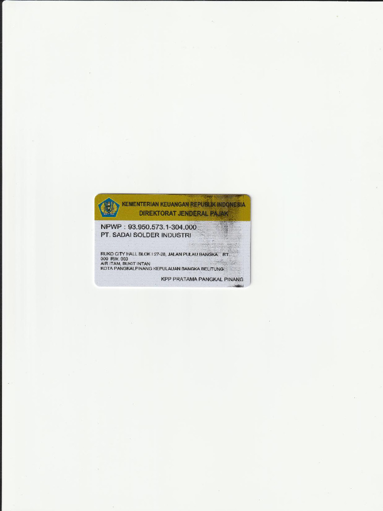 Ssol - NPWP | PDF