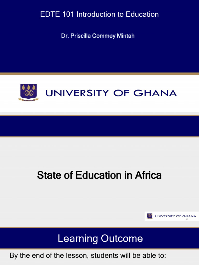 Lecture 4 State of Education in Africa Final | PDF | Vocational ...