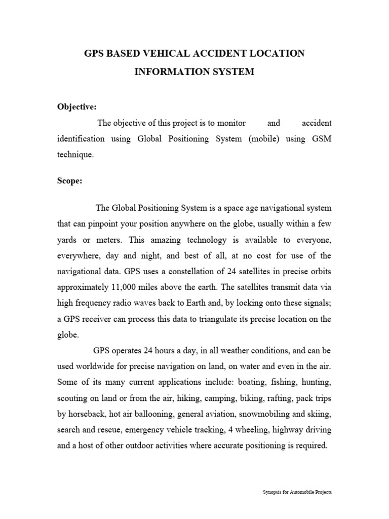 Gps Based Vehical Accident Location Information System | PDF | Global ...