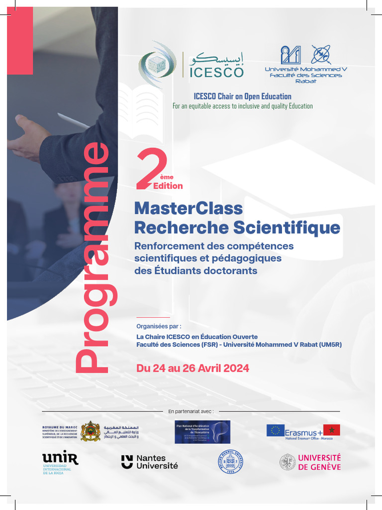 Programme Masterclass - Recherche Scientifique 2nd Edition | PDF | Science