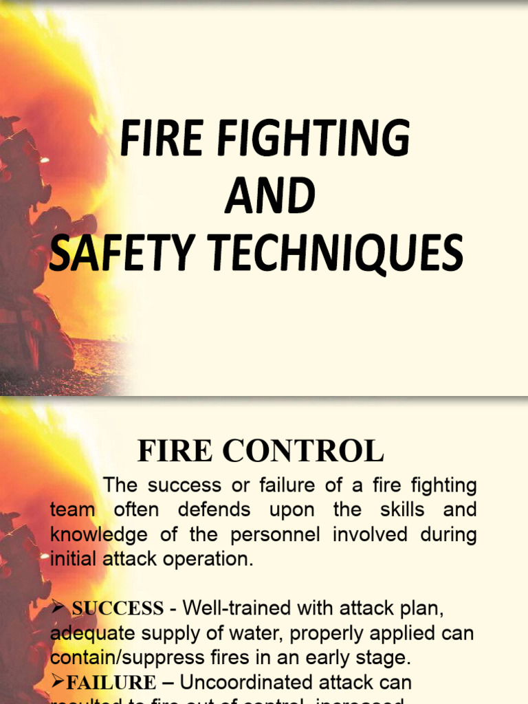 Fire Fighting Safety Techniques | PDF | Firefighter | Firefighting