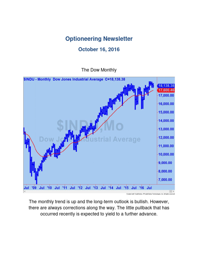 Optioneering Newsletter Oct 17 | PDF | Option (Finance) | Market Trend