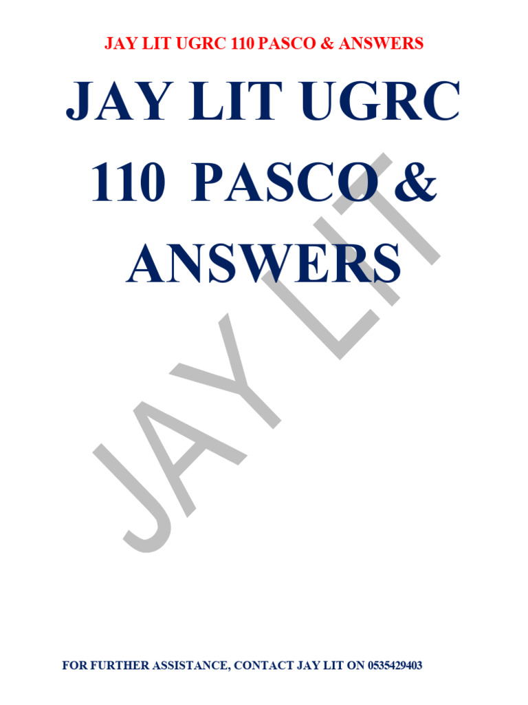 Jay Lit Ugrc 110 Pasco & Answers 2 | PDF | Essays | Writing