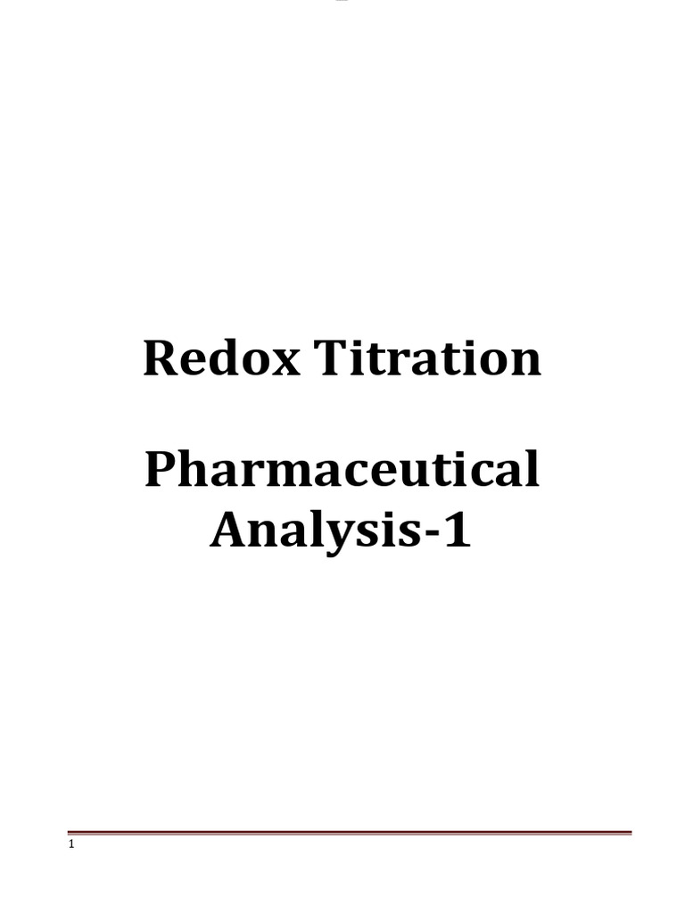 Redox Titration | PDF | Redox | Titration