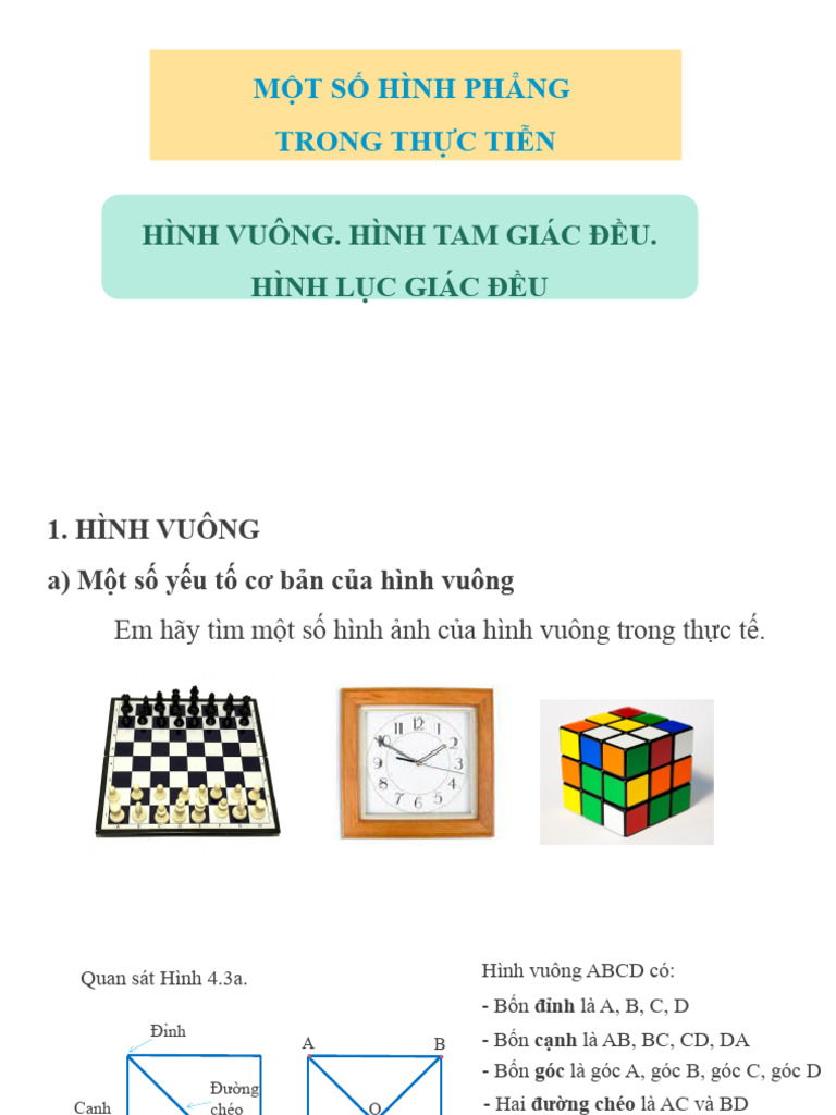 Hinh Hoc 6 Hinh Vuong Tam Giac Deu Luc Giac Deu | PDF