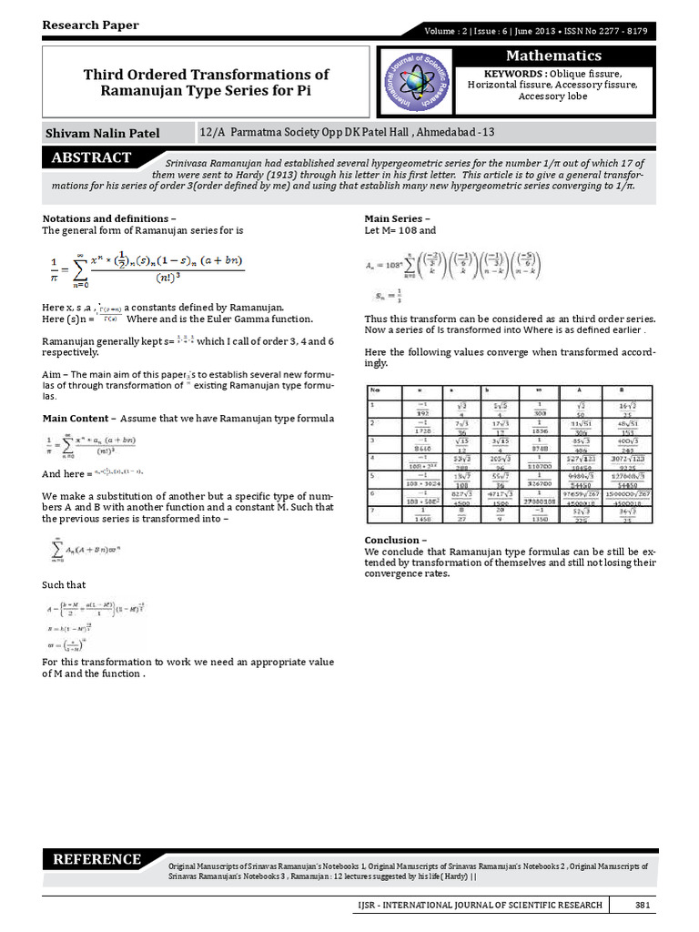 Third Ordered Transformations of Ramanujan | PDF | Functions And Mappings | Mathematical Objects
