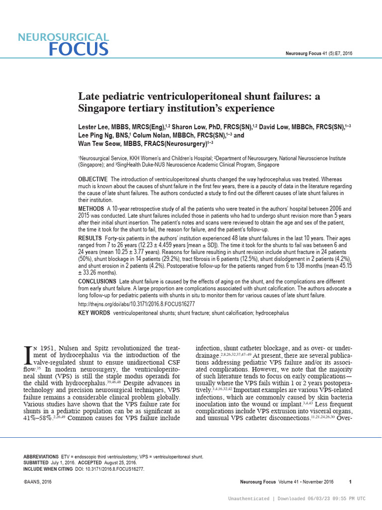neurosurg-focus-article-pE7 | PDF | Neurosurgery | Clinical Medicine