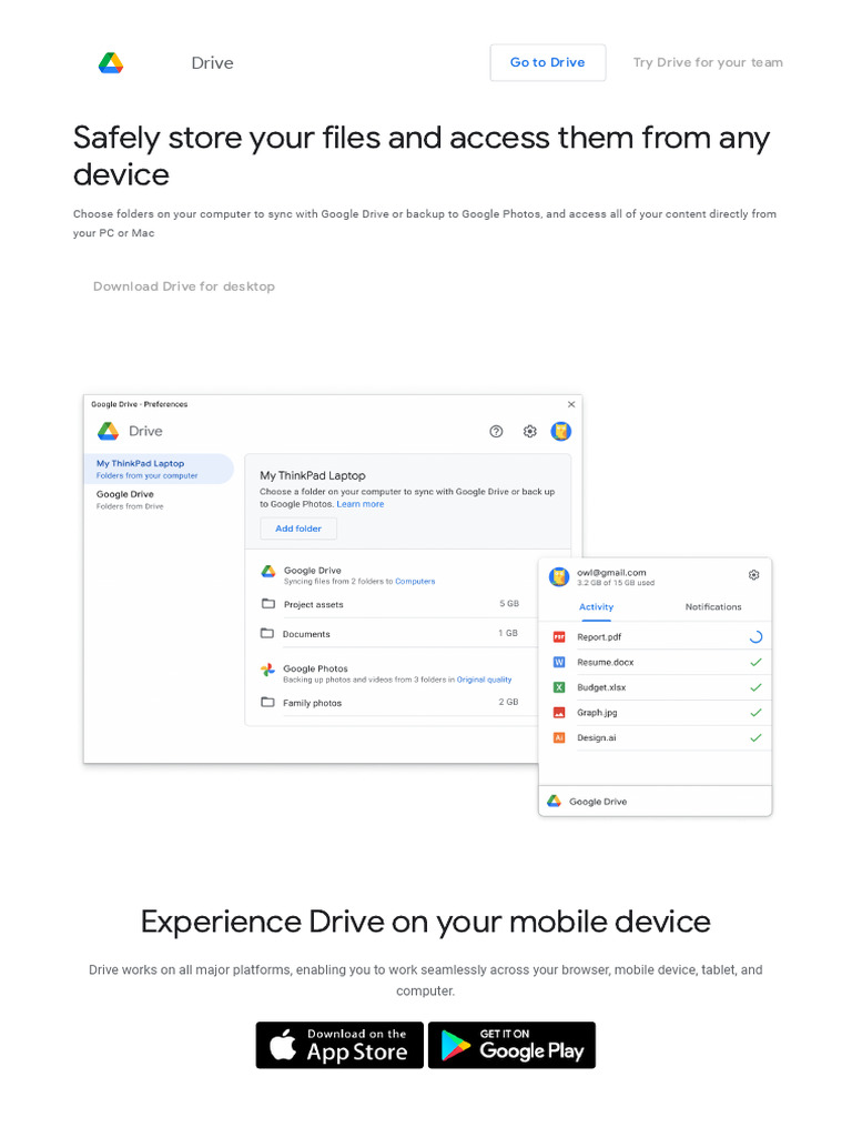 Google Drive: Secure File Storage & Access | PDF | Computers