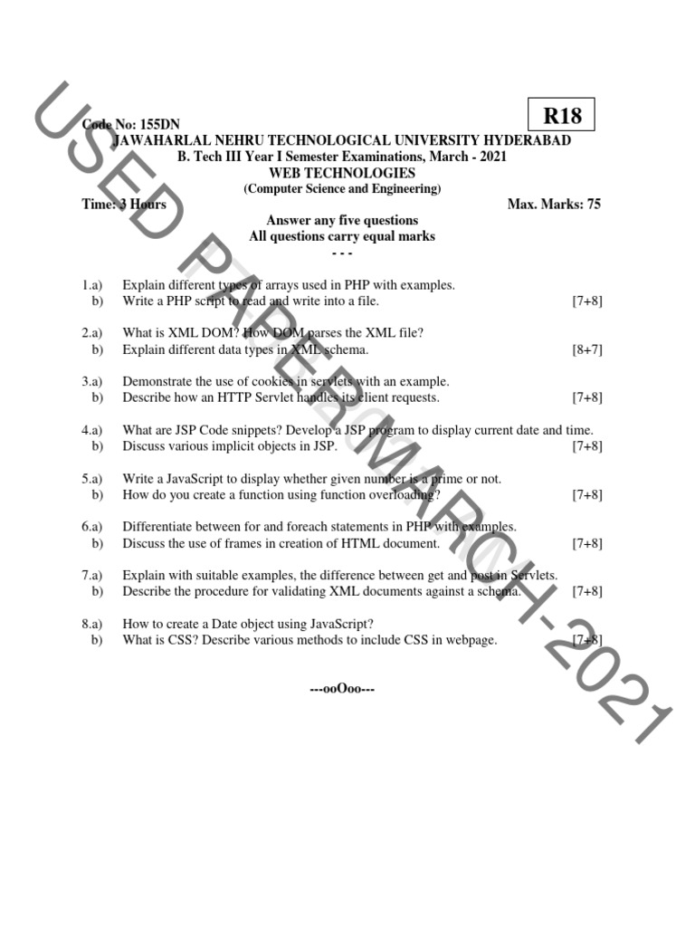 Previous Question Paper 2 Pdf Xml Document Object Model