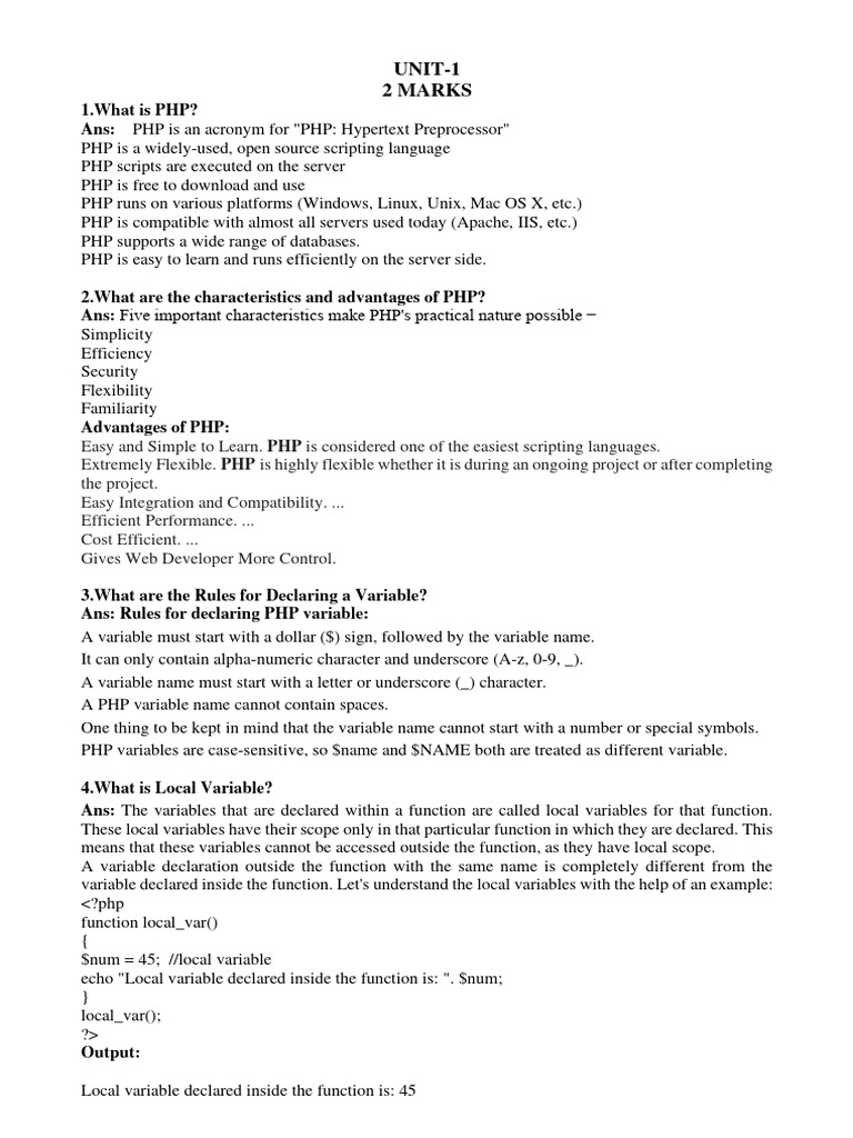 r18-Wt Question Bank | PDF | Control Flow | Php