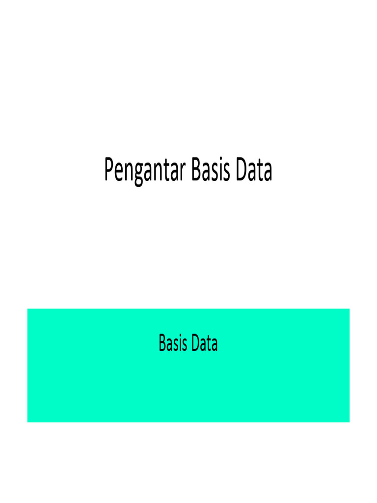 01 Pengantar Basis Data | PDF