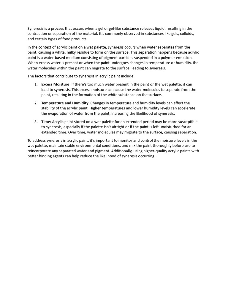 Syneresis Is A Process That Occurs When A Gel or Gel | PDF