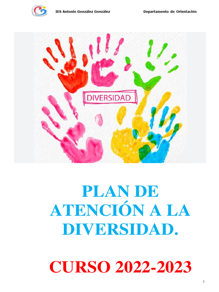 Plan de Atencion A La Diversidad 2022 2023 | PDF | Inclusión (Educación) | Educación primaria